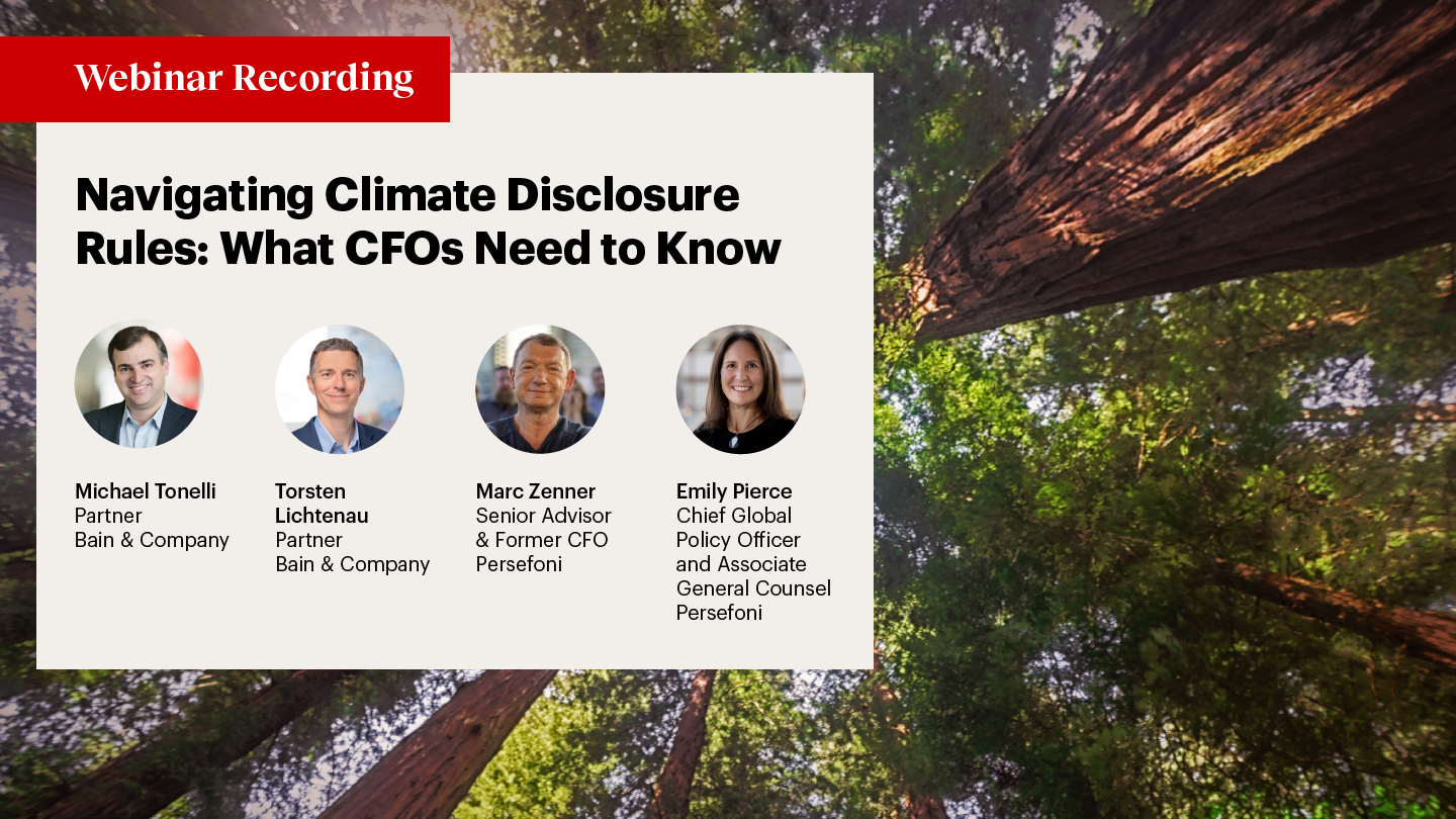 What CFOs Need to Know About Climate Disclosure Rules | Bain & Company